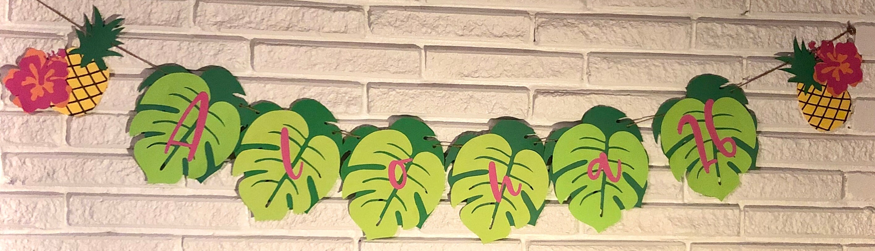 Aloha Banner, Tropical Banner, Luau Garland, - Etsy