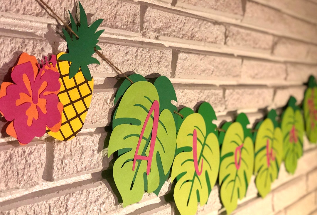 Aloha Banner, Tropical Banner, Luau Garland, - Etsy