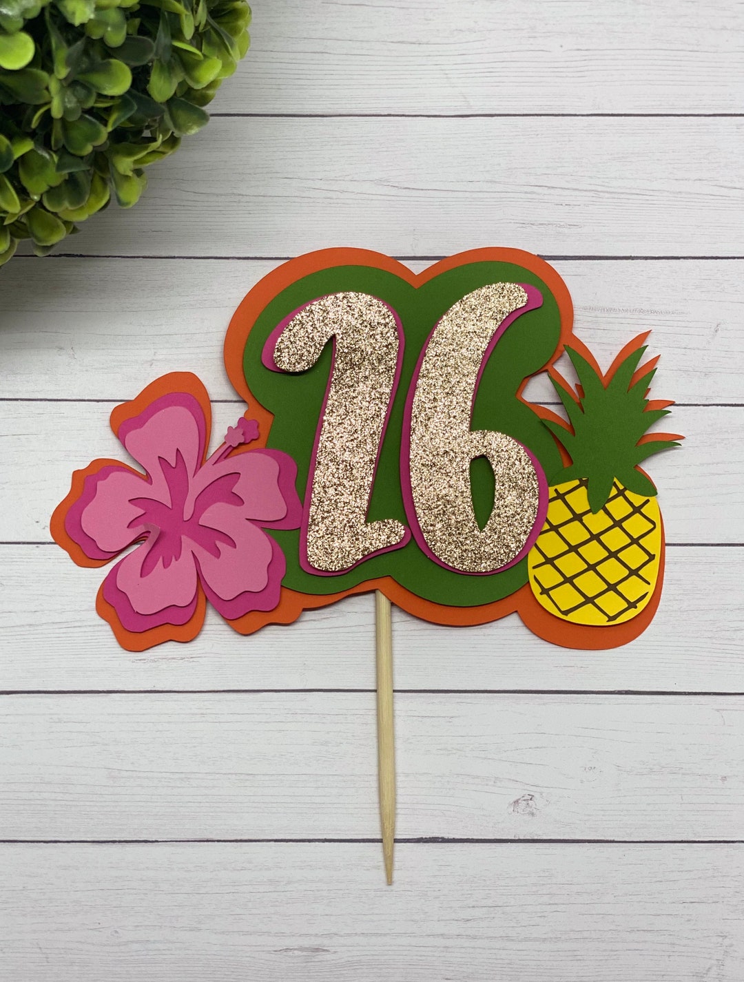 Tropical Birthday Cake Topper, Luau Cake Topper, Aloha Cake Topper - Etsy