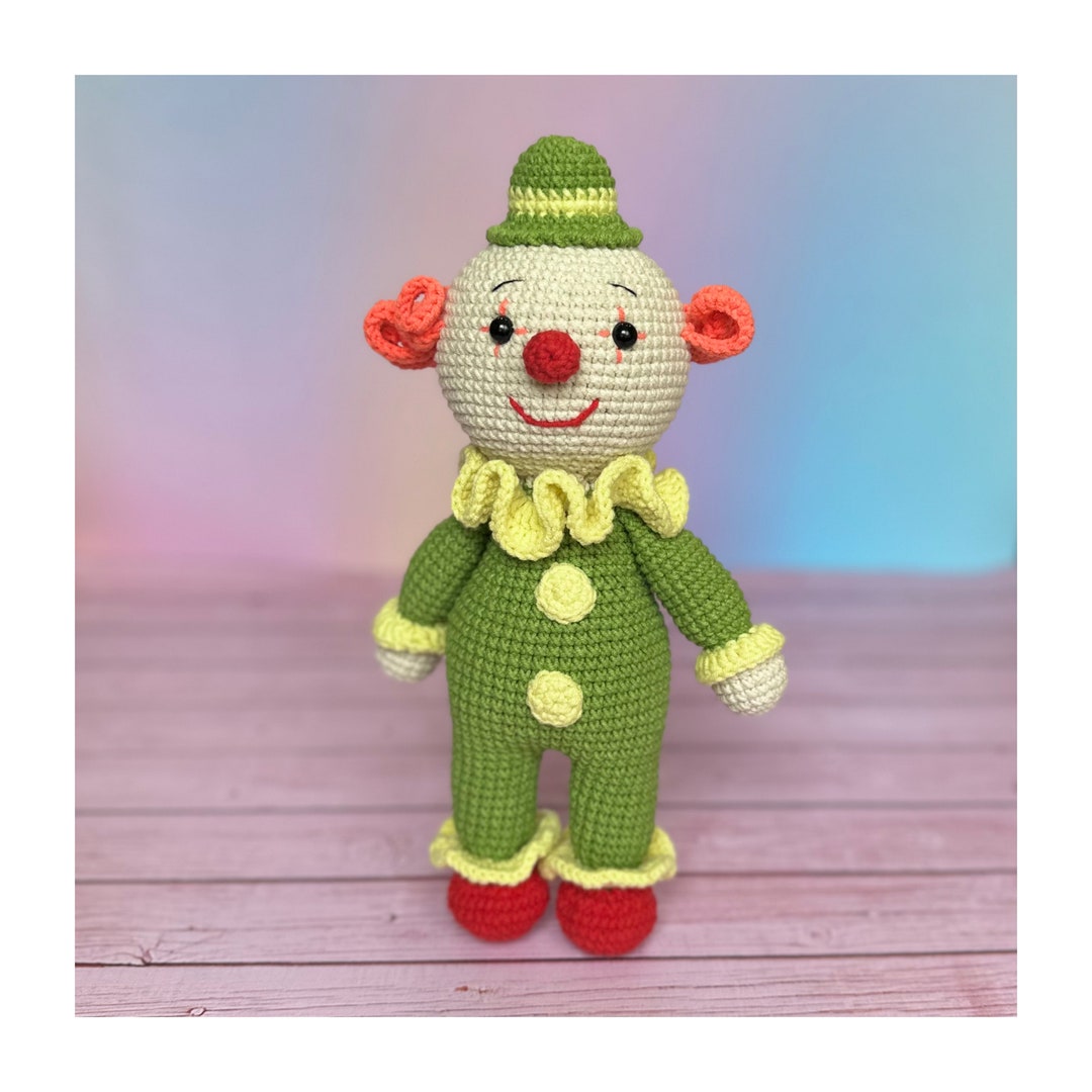 Crochet Stuffed Doll, Amigurumi Knit Toy, Amigurumi Clown, Crochet Doll ...
