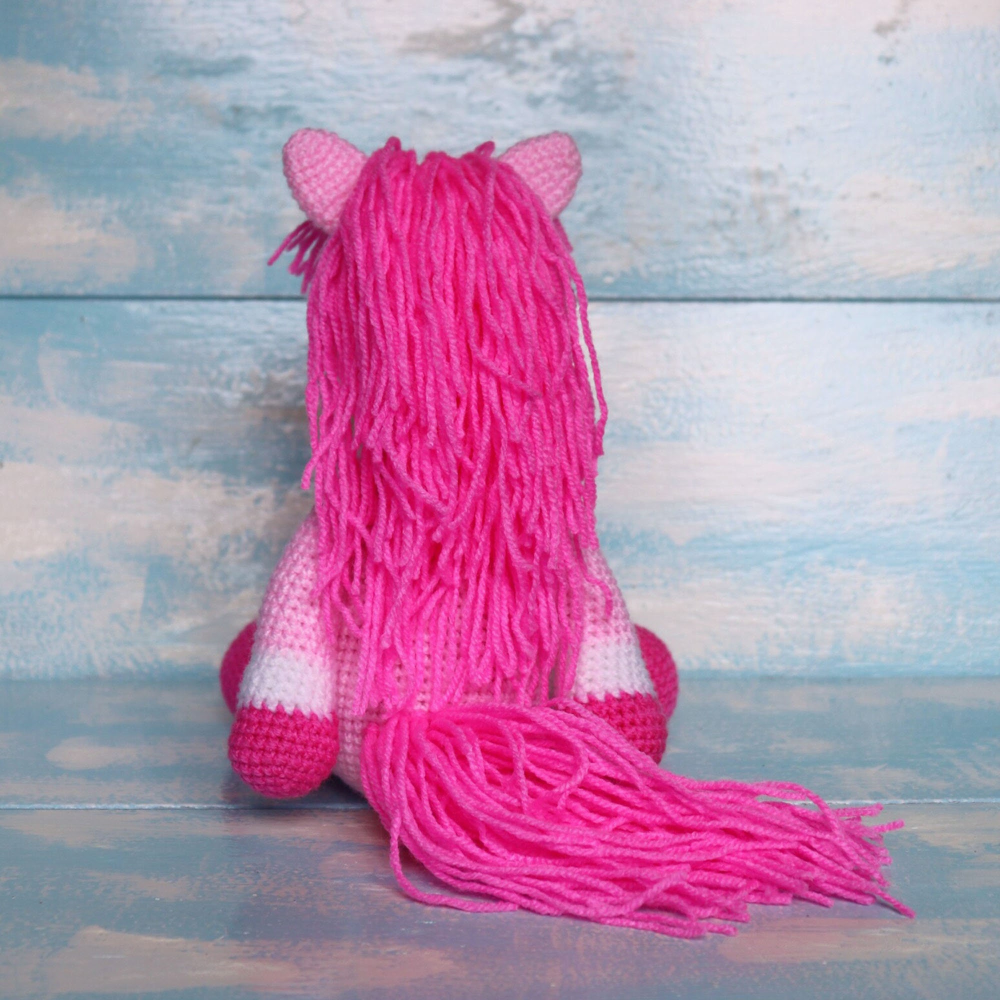 Pink plush pony soft toy for girl pink horse stuffed pink | Etsy