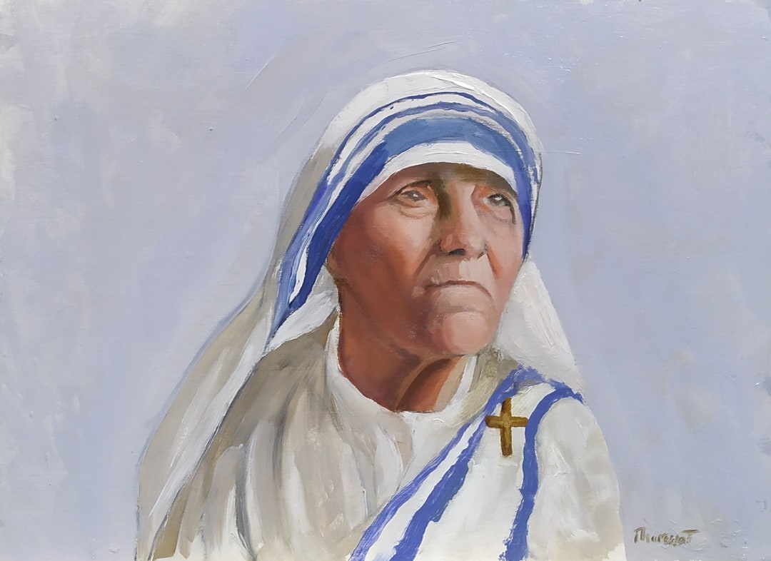 Mother Teresa Oil Portrait - Etsy