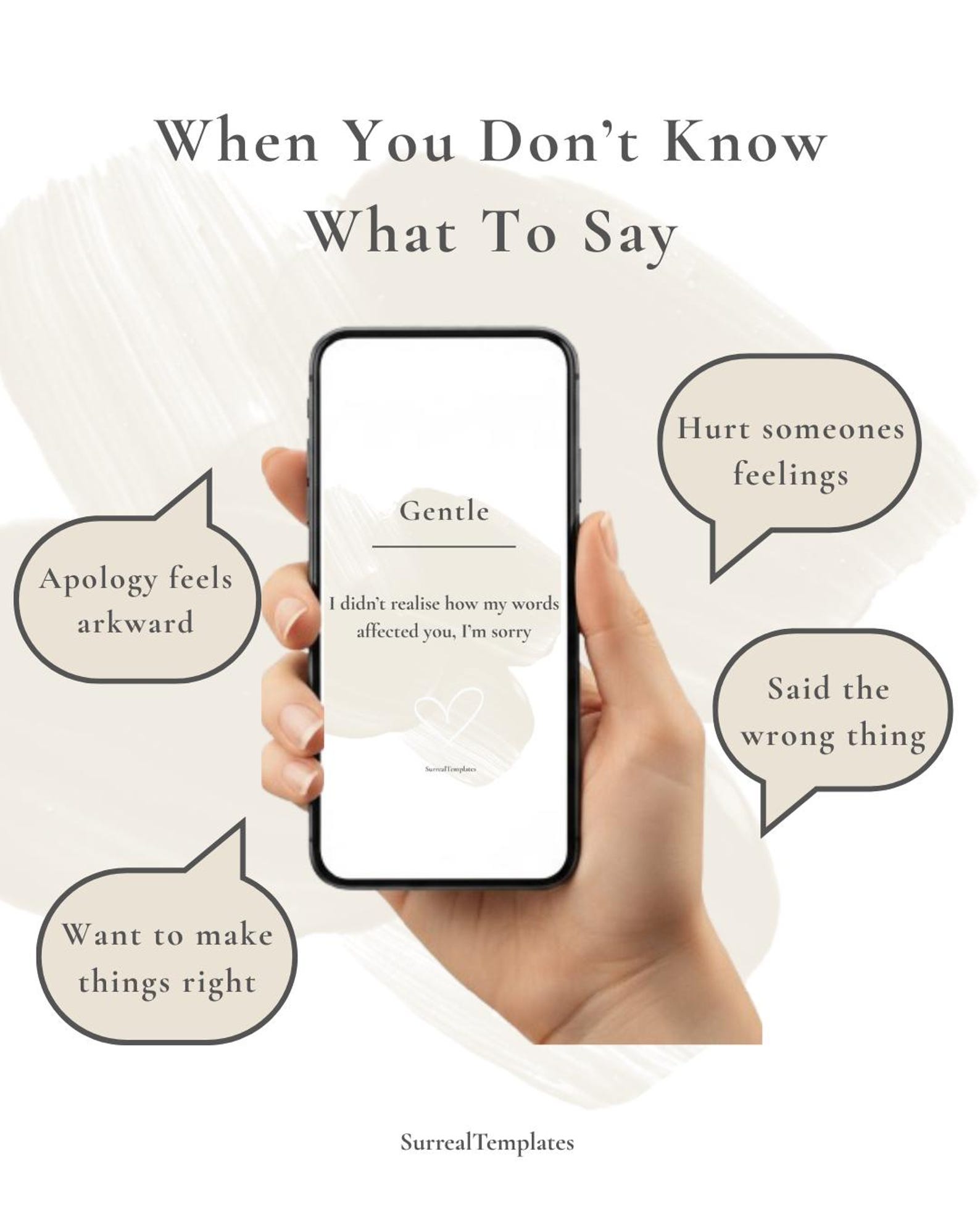 Apology Message Cards | Minimalist Sorry Cards | Digital Download ...