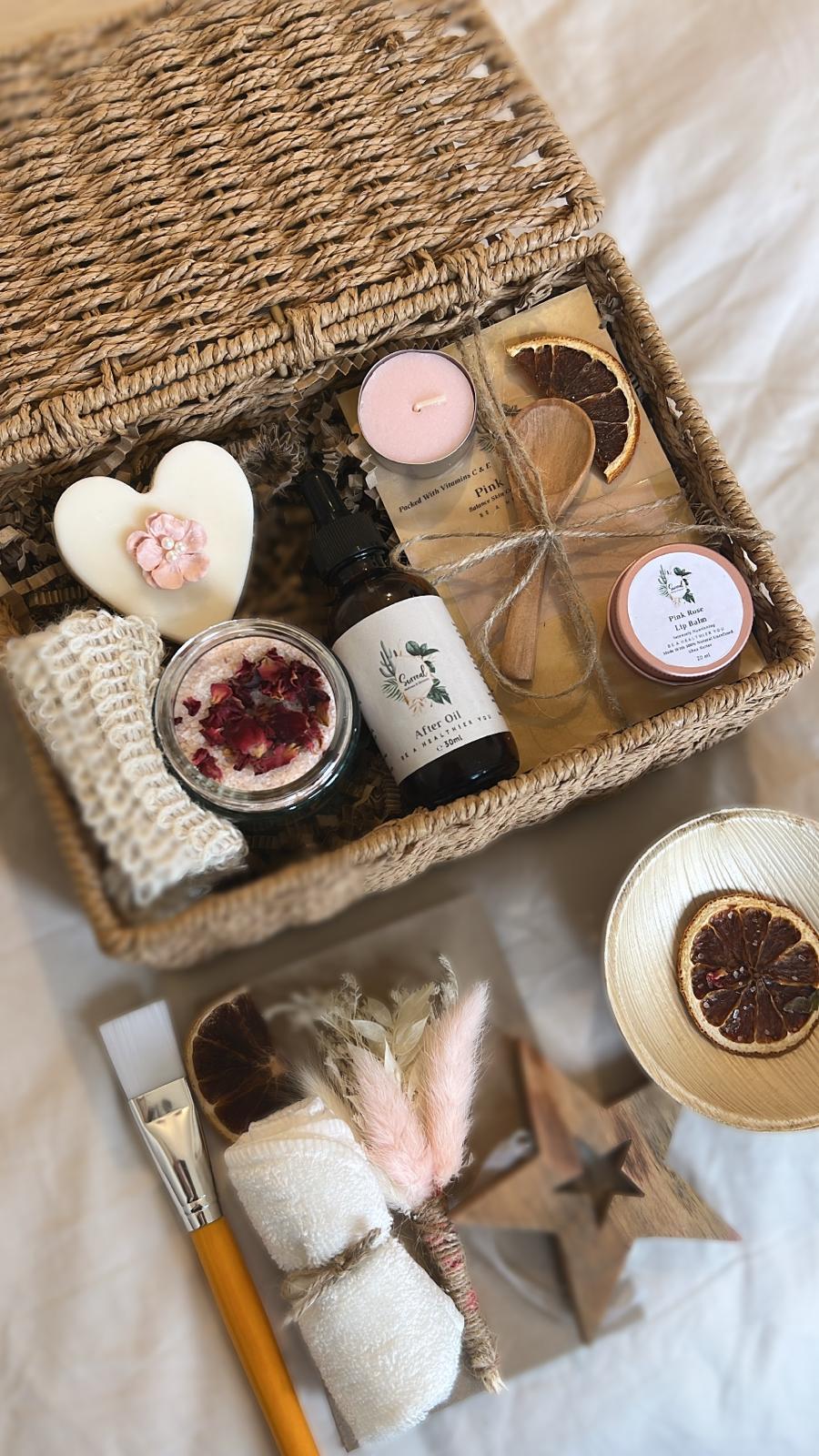 Wellness Hamper Wicker Gift Box Pamper Kit Spa Relaxation Care Get Well ...