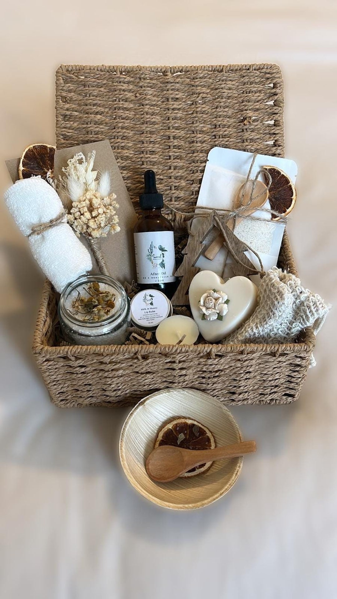 Wellness Hamper Wicker Gift Box Pamper Kit Spa Relaxation Care Get Well ...