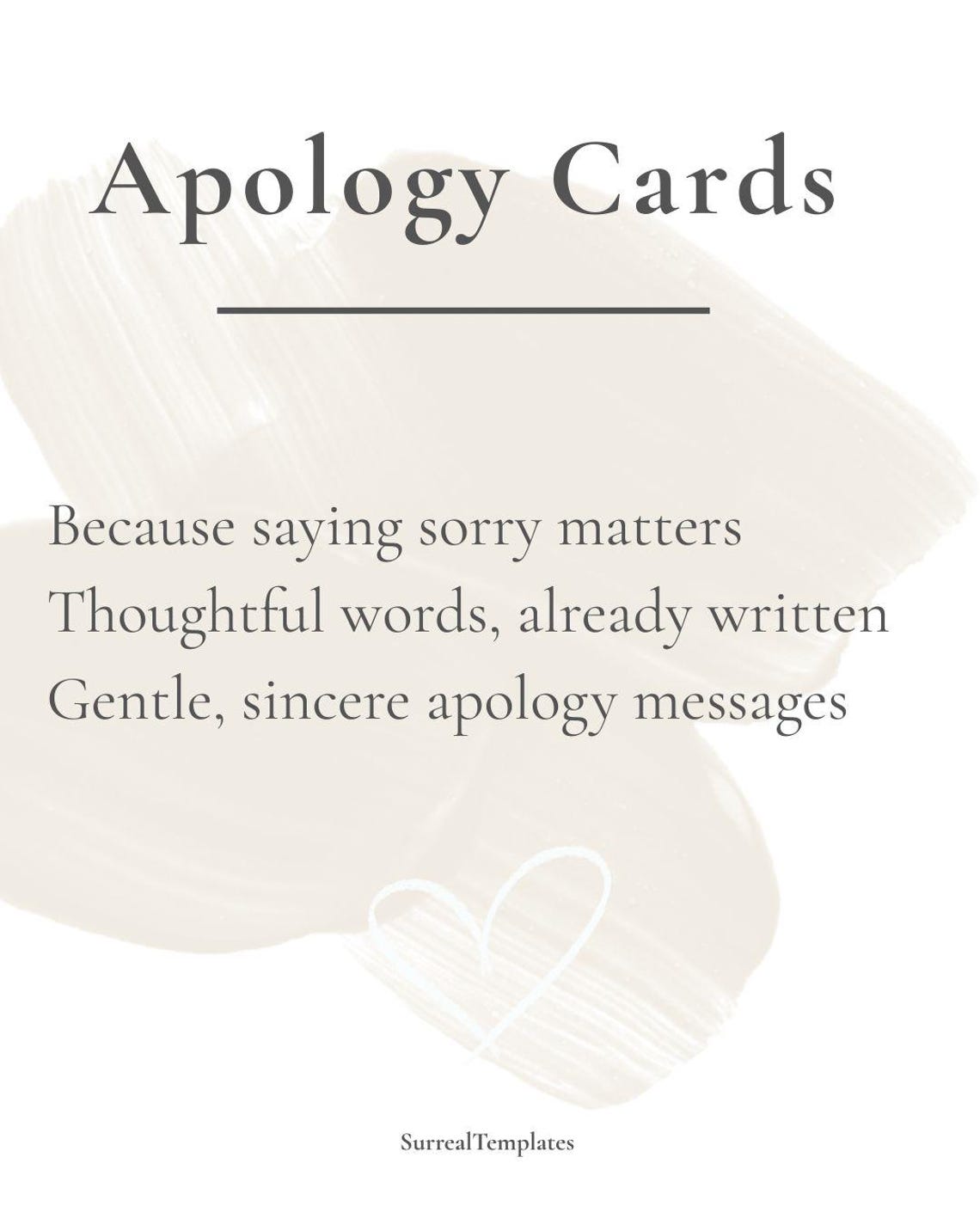 Apology Message Cards | Minimalist Sorry Cards | Digital Download ...