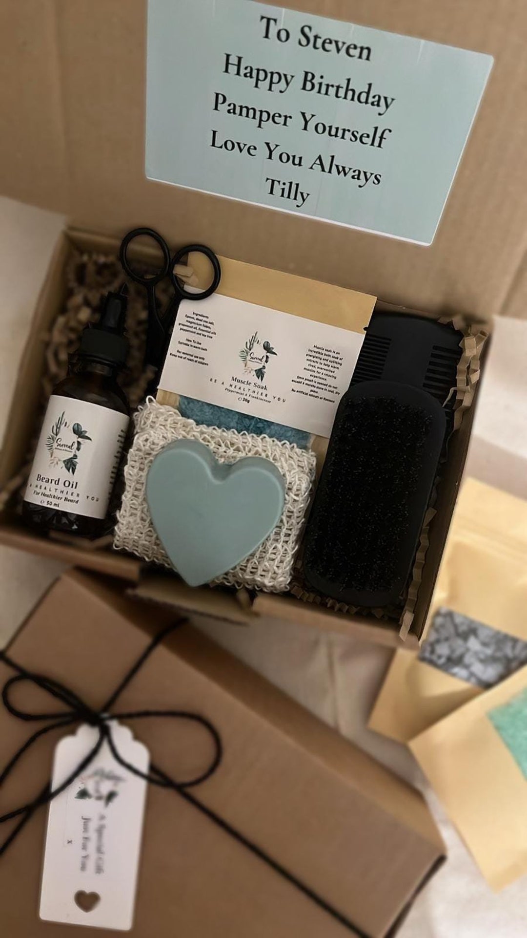 Mens Personalised Hamper Grooming Gift, Natural Skincare for Men ...