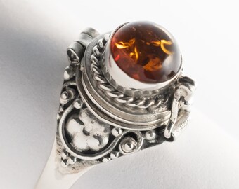 Amber Poison Ring - Etsy