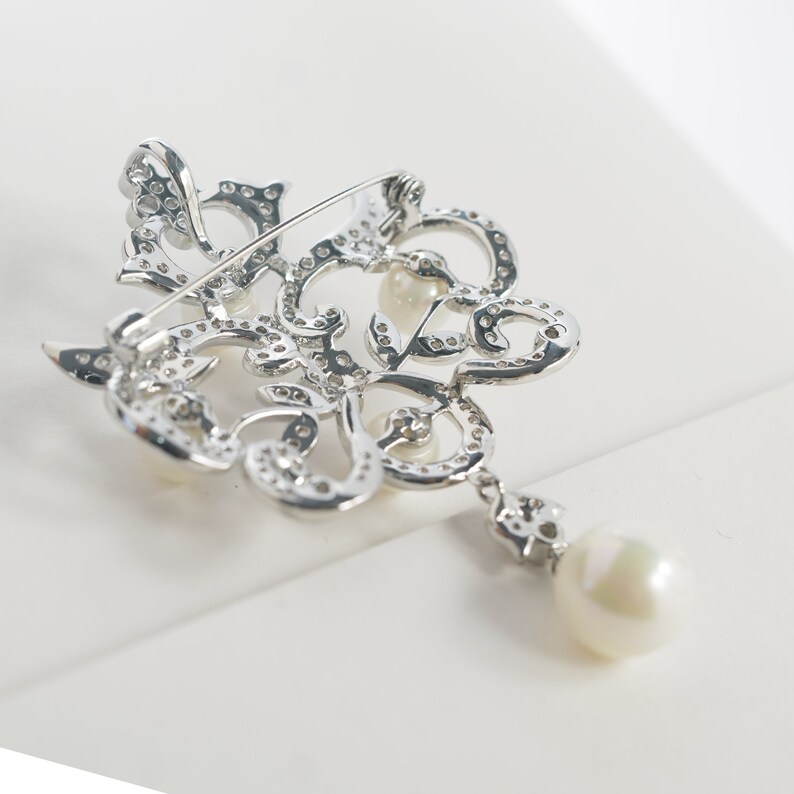 Vintage Classic Baroque Brooch Pin and Pendant Design With CZ Crystals ...