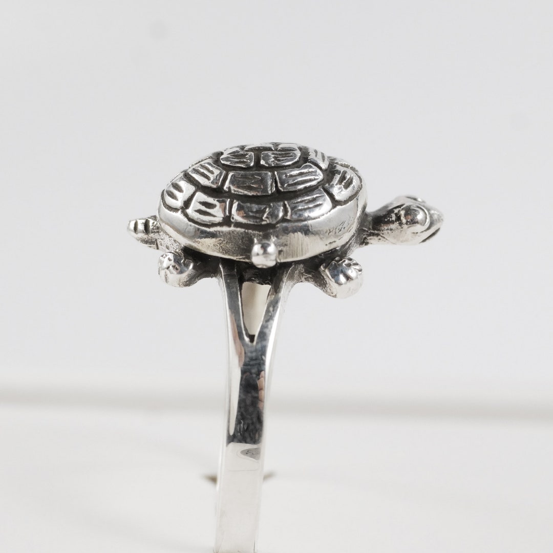 Turtle Poison Ring 925 Sterling Silver Locket Ring Secret Compartment ...
