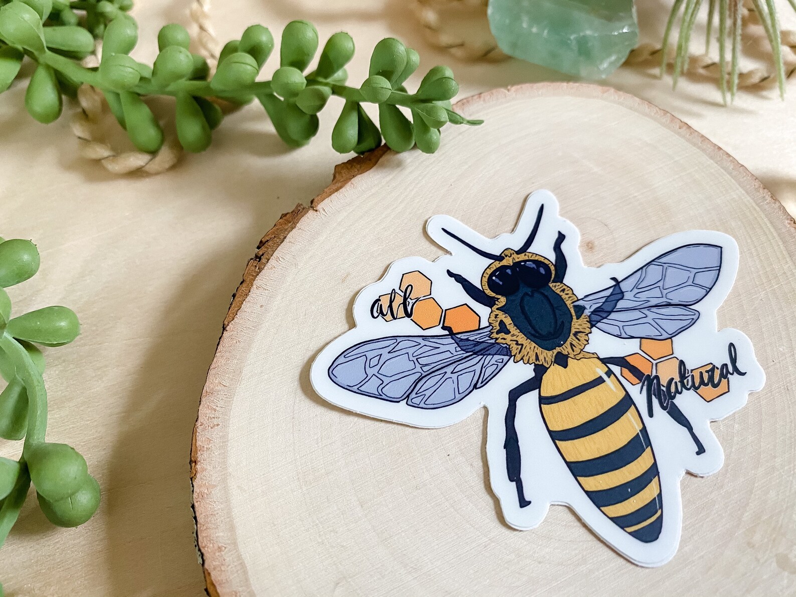 Pegatina de abeja natural calcomanía de vinilo impermeable | Etsy España