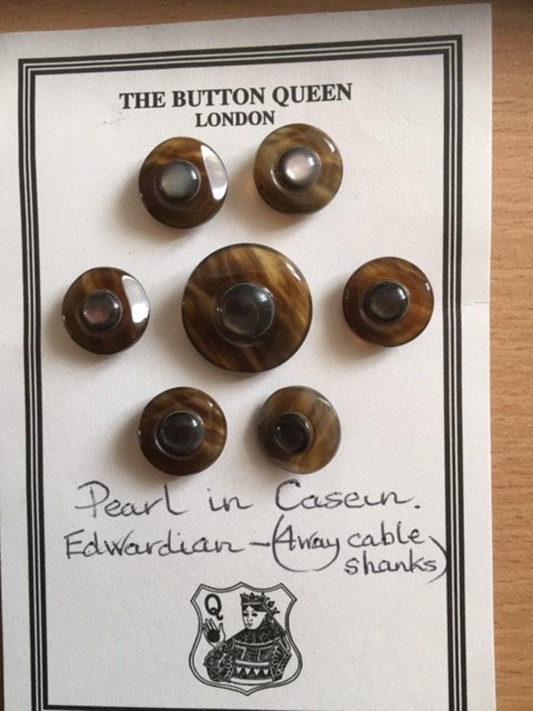 Set of 7 Edwardian Pearl in Casein Buttons From the Button Queen in ...