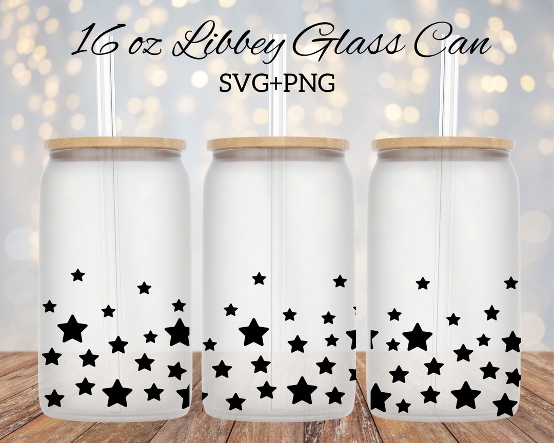 Stars Libbey Glass SVG, Sparkles Beer Can Glass SVG, 16oz, Stars ...