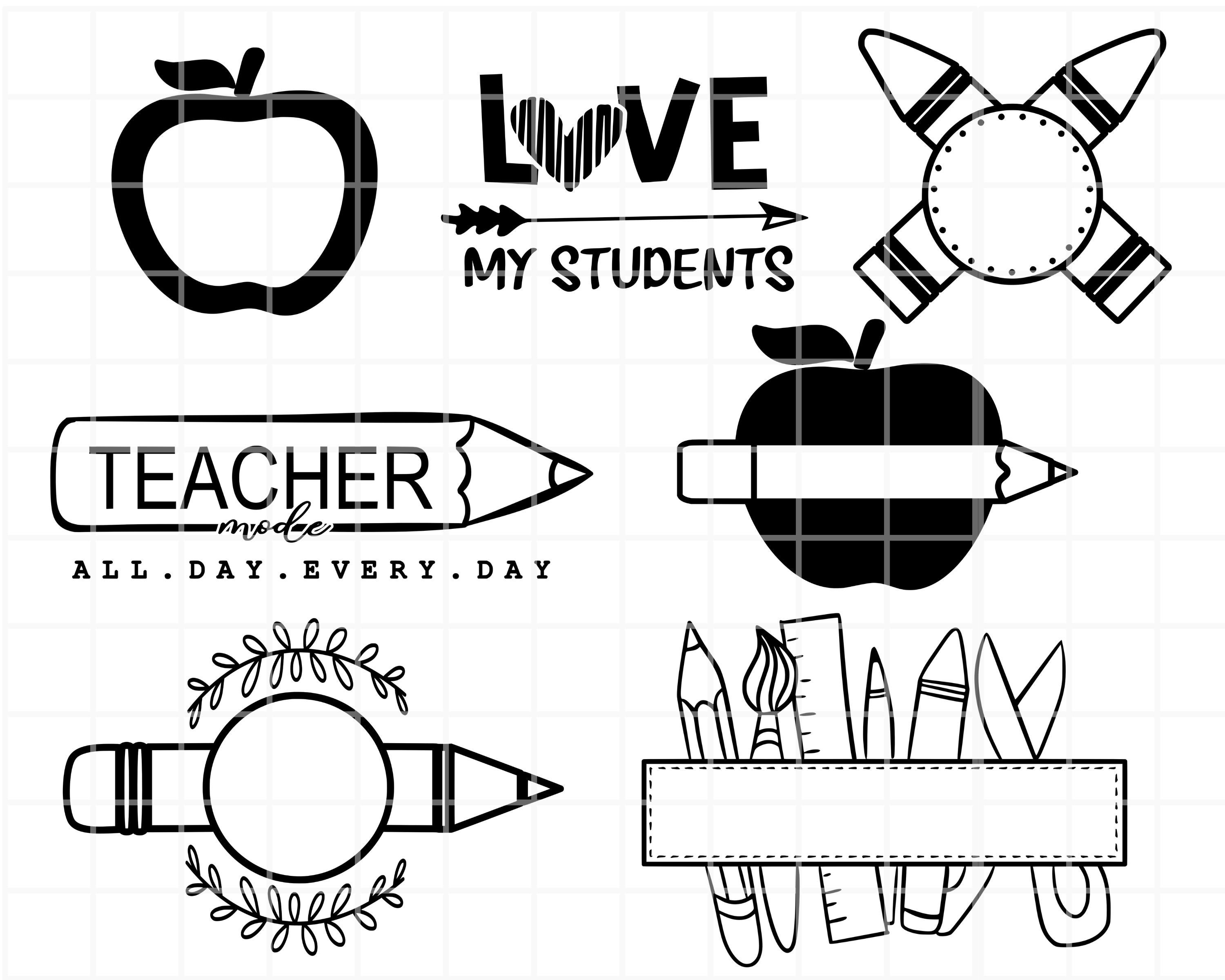 Teacher Monogram, Teacher Svg Bundle, Teacher Quote Svg, Teacher Life ...