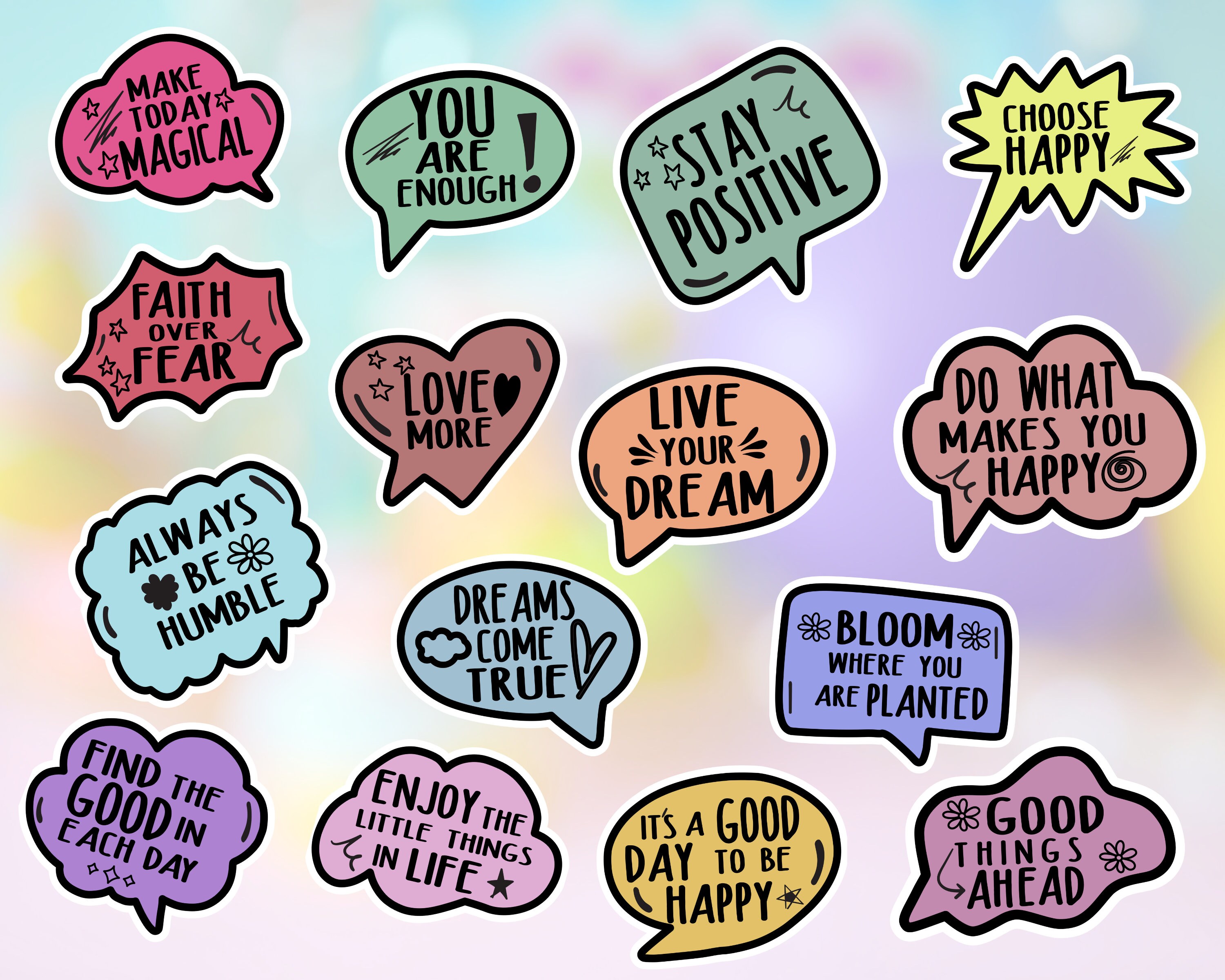 Positive Png Printable Stickers, Inspirational, Svg, Png, Mental Health ...