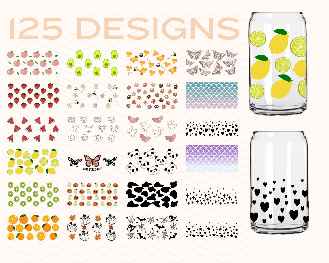 Libbey Glass Svg, Glass Can Svg, Can Wrap Svg, 16oz Libbey Can Wrap ...