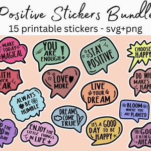 Positive Png Printable Stickers, Inspirational, Svg, Png, Mental Health ...