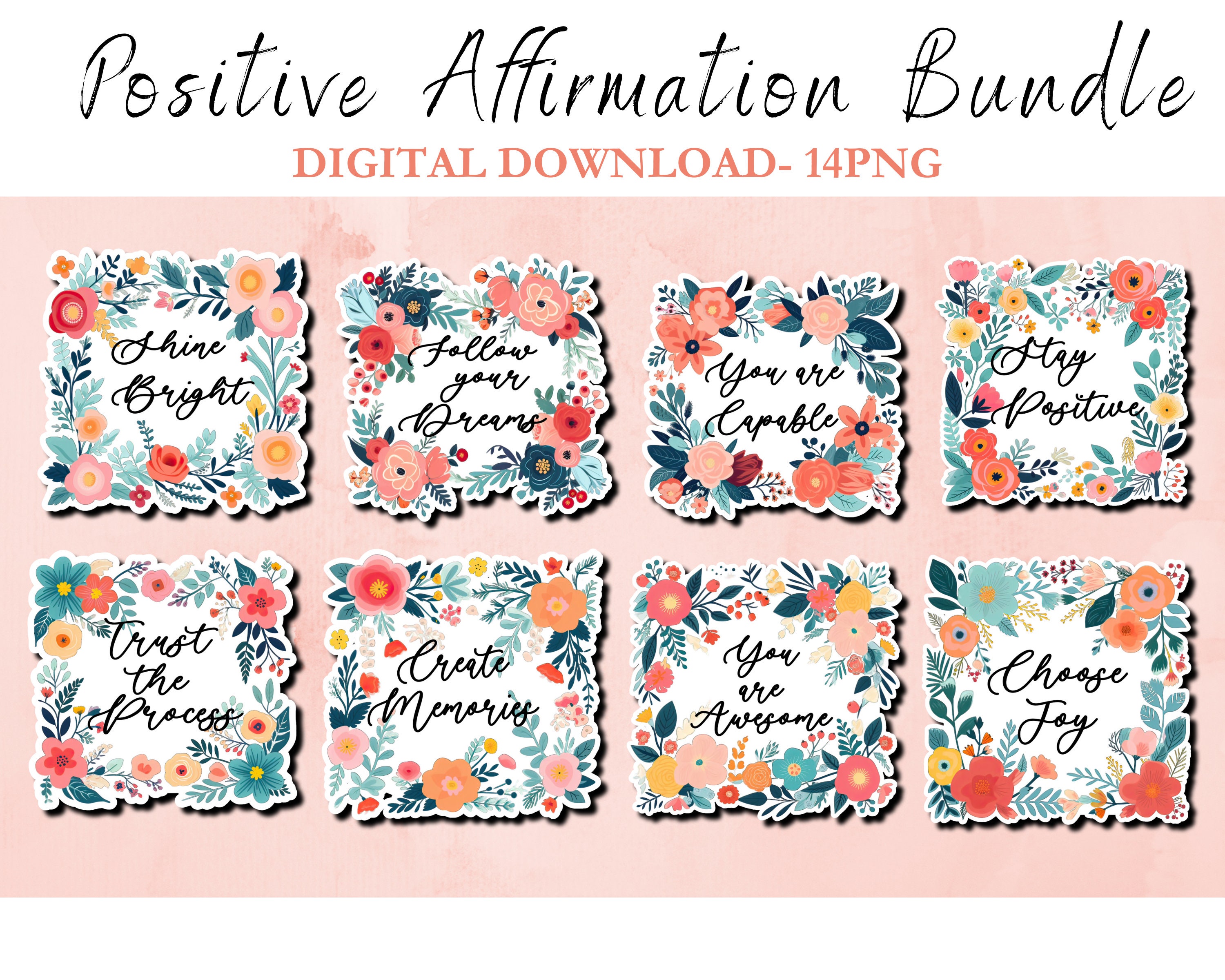 Positive Png Printable Stickers, Inspirational, Png, Mental Health Png ...