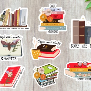 Printable Book Lover Stickers, Digital Stickers, PNG Stickers ,print ...