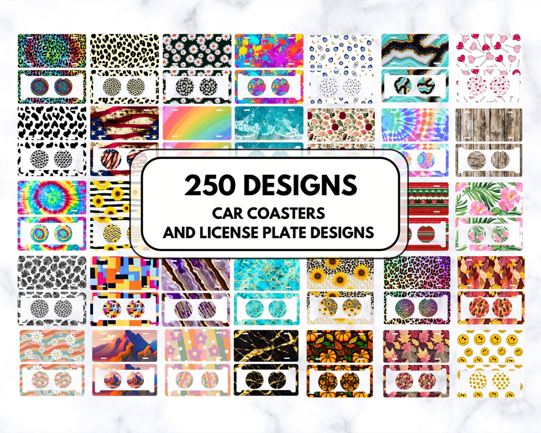 250 Car License Plate Designs, Car Sublimation Designs, Car Coaster ...