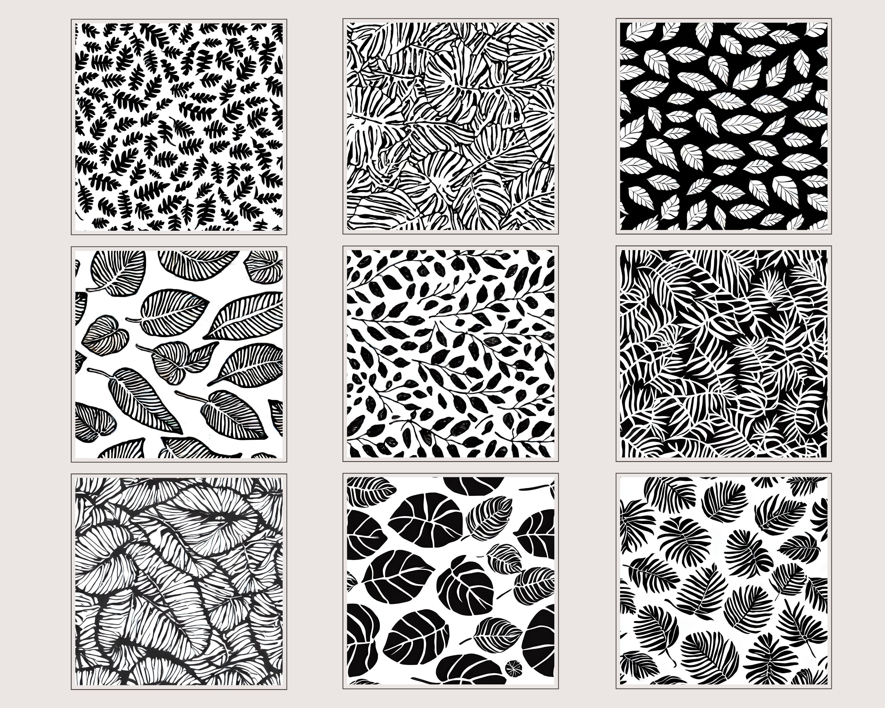 Black and White Digital Paper | Leaves Pattern | | Black and White ...