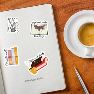 Printable Book Lover Stickers, Digital Stickers, PNG Stickers ,print ...