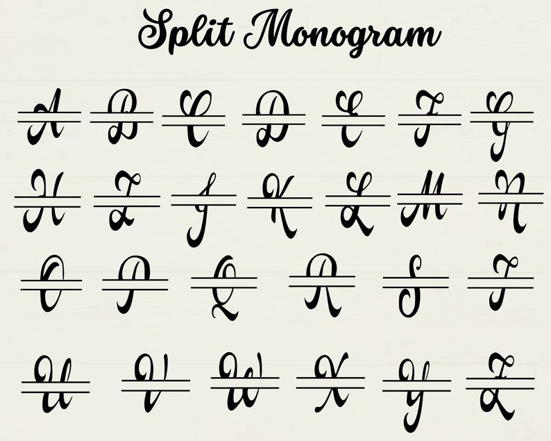 Split Monogram SVG Bundle, Alphabet Bundle, Monogram Svg, Spilt Letter ...