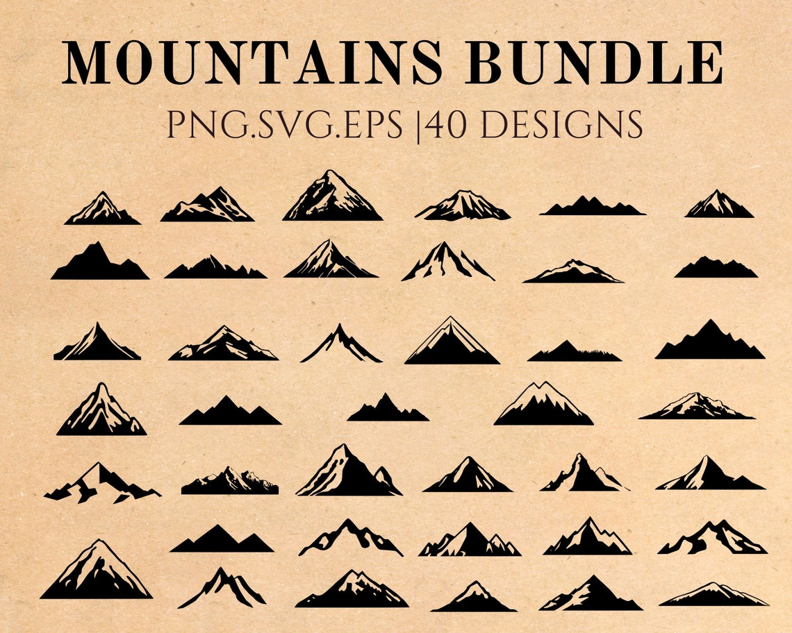 MOUNTAIN SVG Bundle, MOUNTAIN Clipart, Mountain Svg , Mountain Svg ...