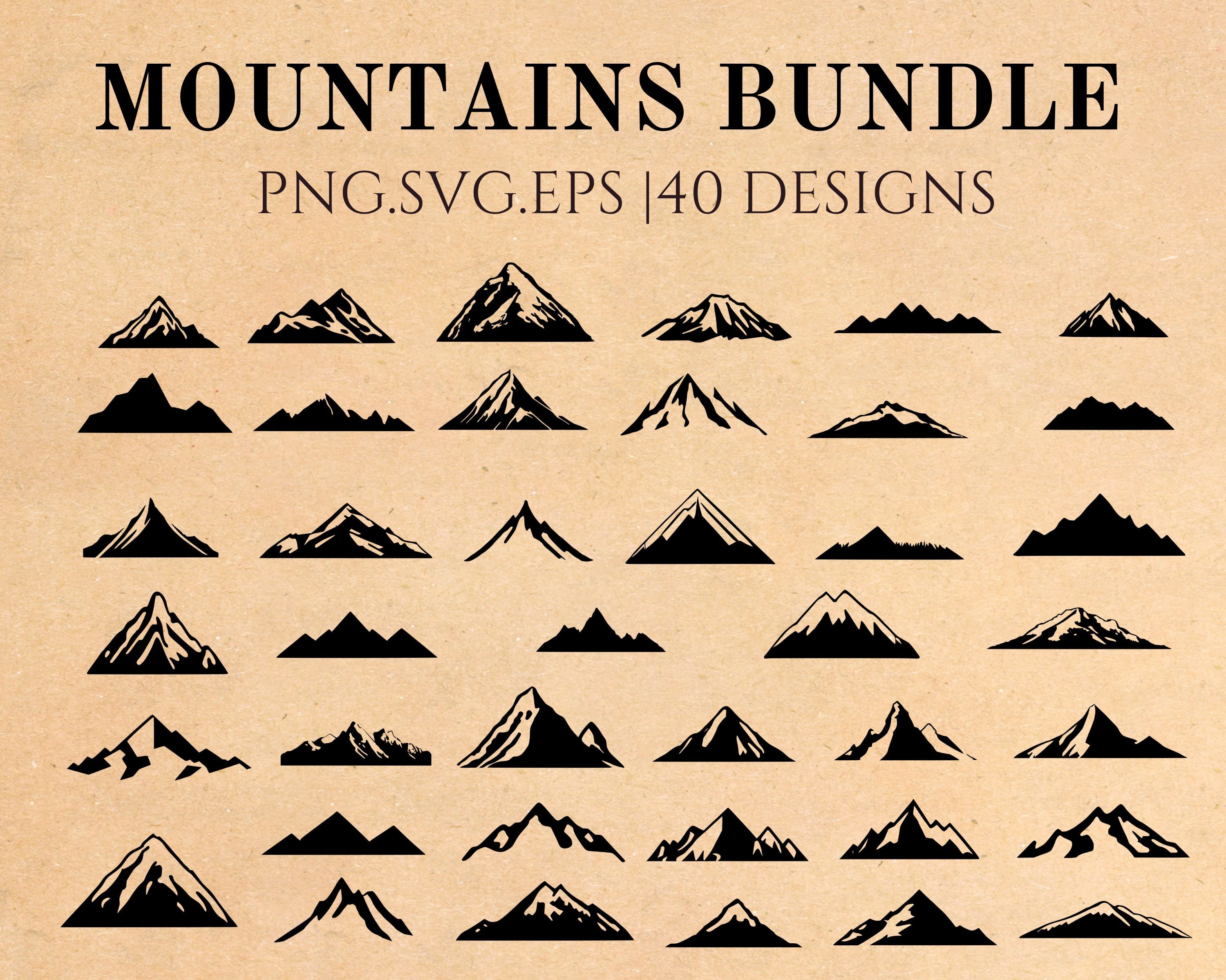 MOUNTAIN SVG Bundle, MOUNTAIN Clipart, Mountain Svg , Mountain Svg ...