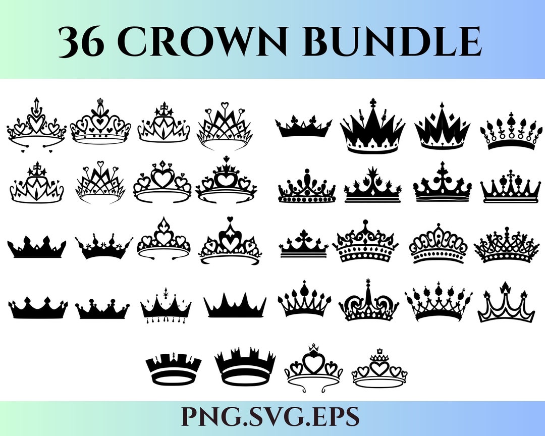Royal Crown, Crown Clipart, Crown Svg Bundle, Crown Svg, Crown ...