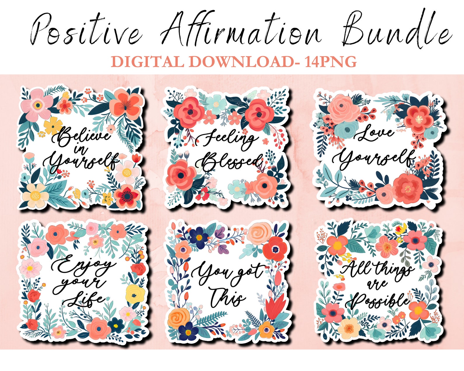 Positive Png Printable Stickers, Inspirational, Png, Mental Health Png ...