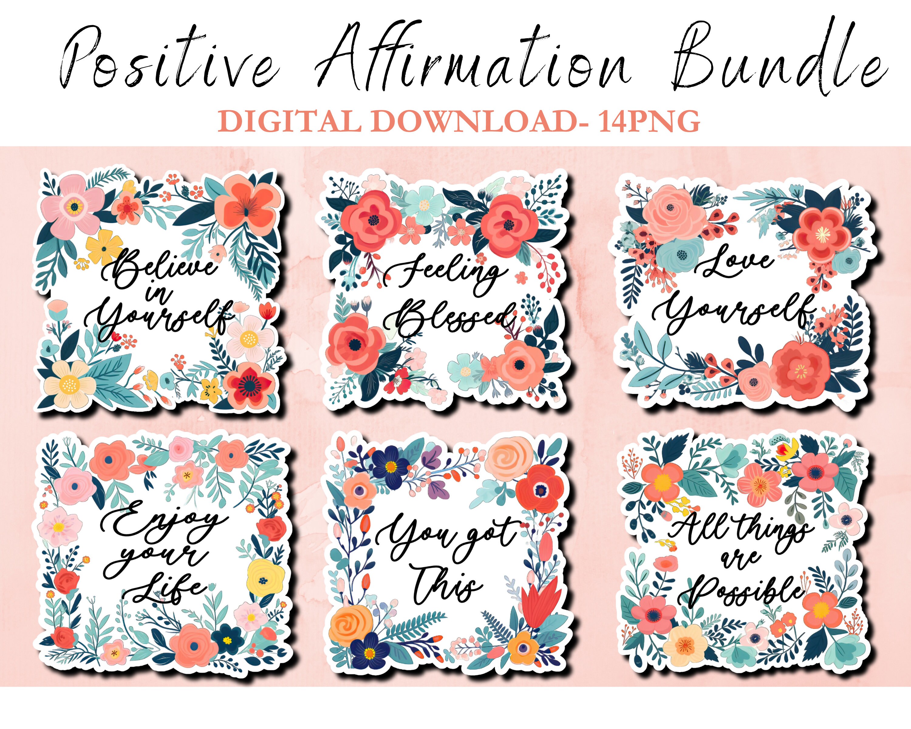 Positive Png Printable Stickers, Inspirational, Png, Mental Health Png ...