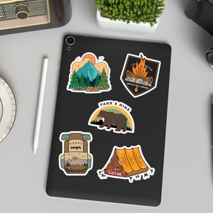 Printable Camping, Hiking and Outdoors PNG Digital Designs, Instant ...