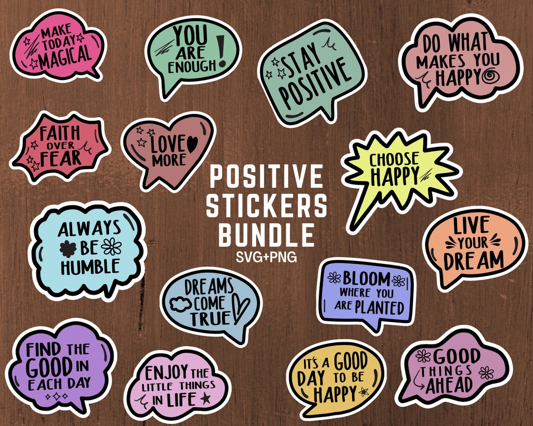Positive Png Printable Stickers Inspirational Svg Png - Etsy