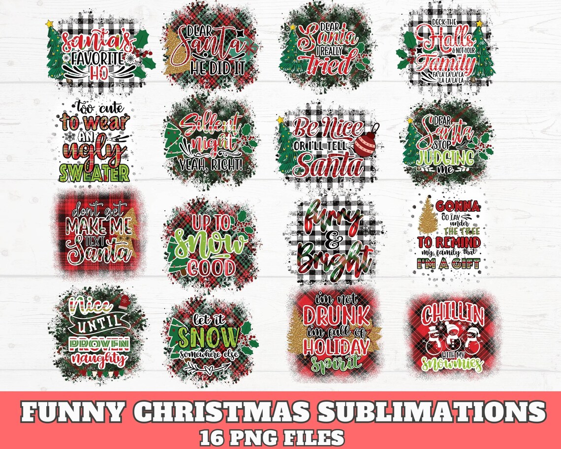 Funny Christmas Sublimation Bundle | Christmas Sublimation | Funny ...