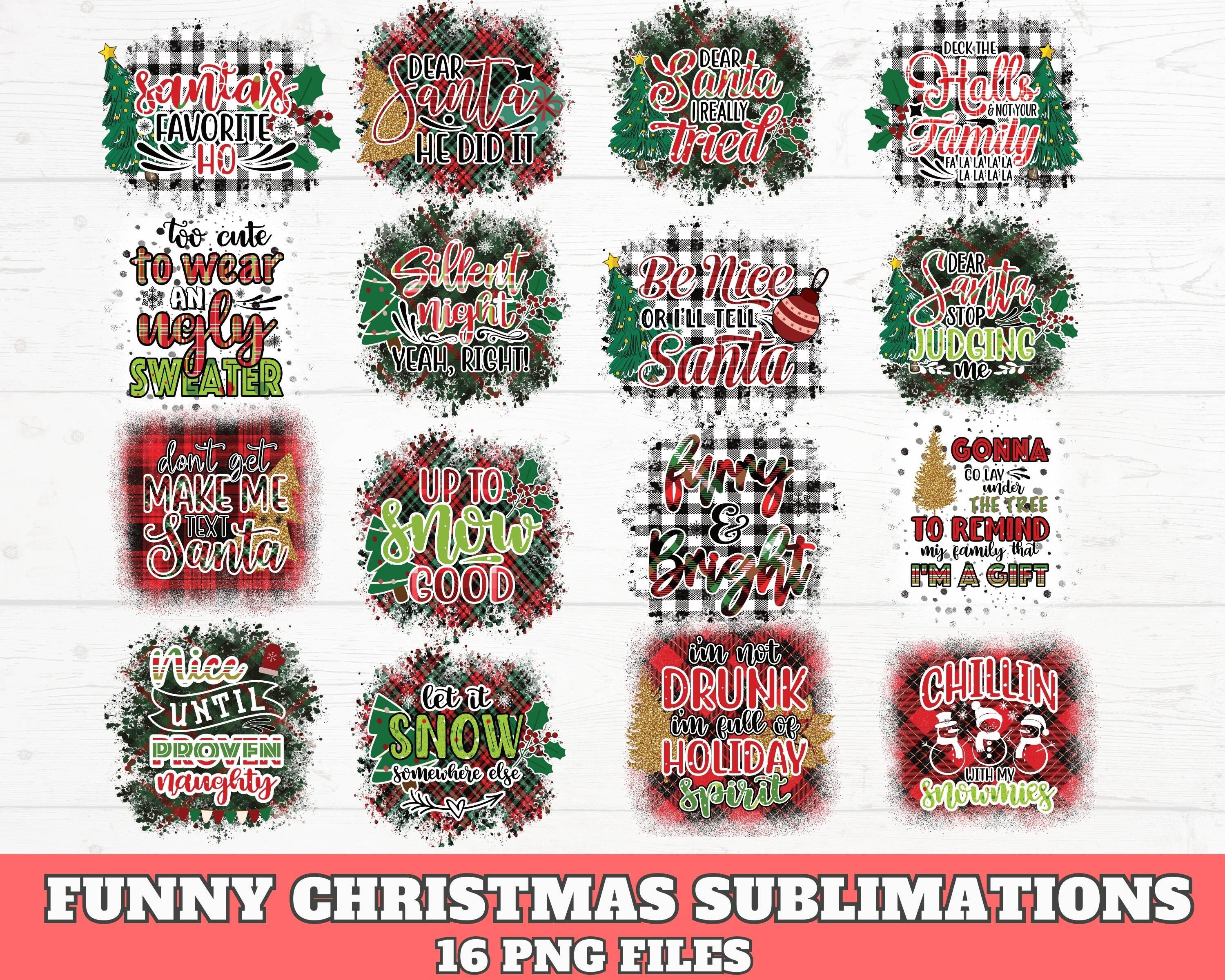 Funny Christmas Sublimation Bundle | Christmas Sublimation | Funny ...