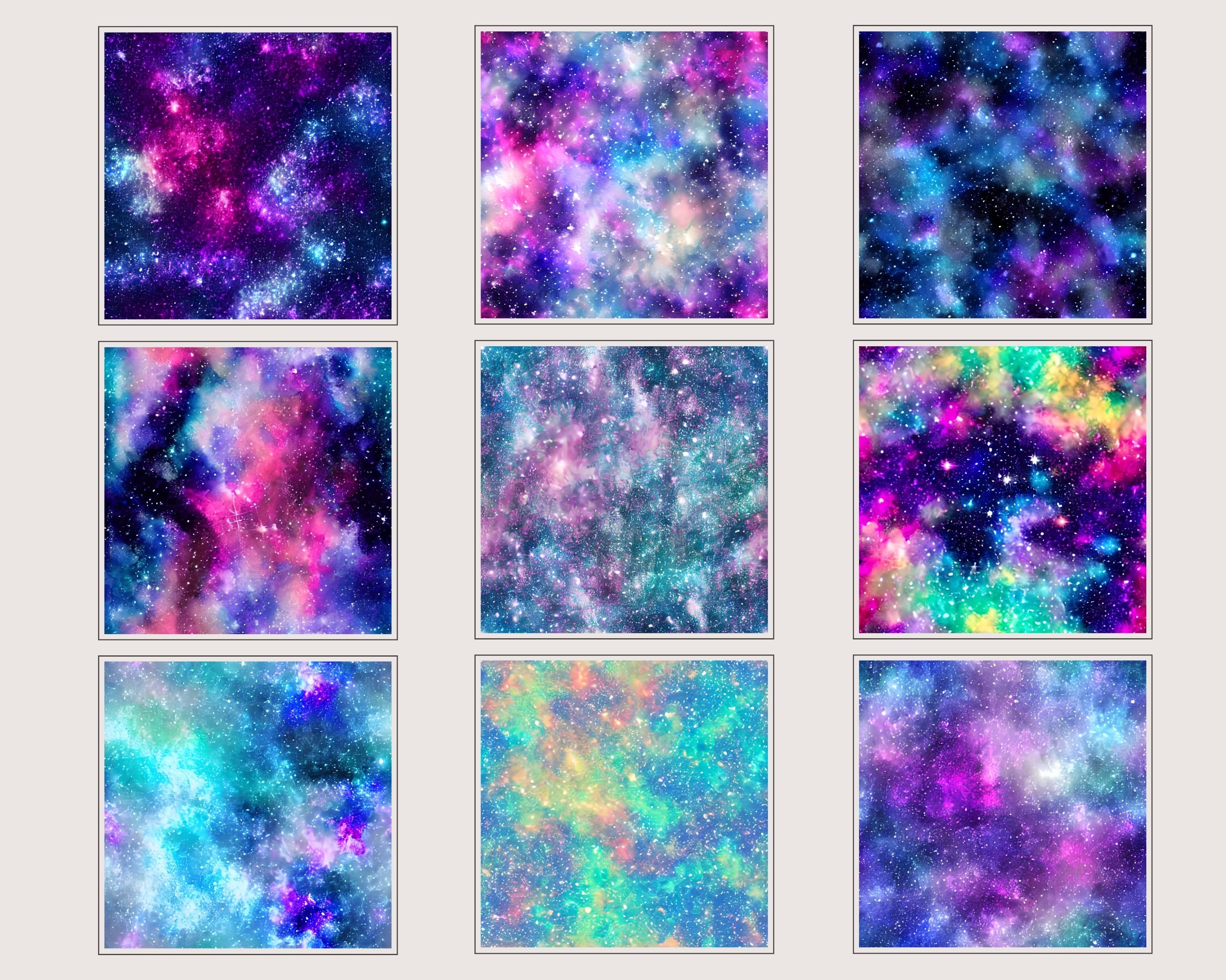 10 Galaxy Watercolor Digital Paper, Cosmic Pattern, Universe Background ...