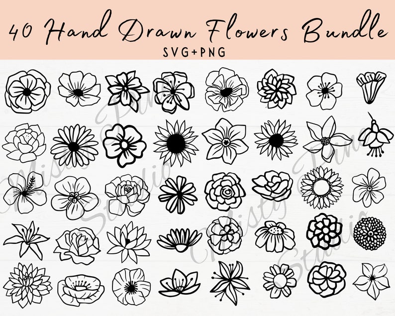 Flower Bundle Svg, Flower Svg, Wildflower Svg, Flowers and Leaves ...