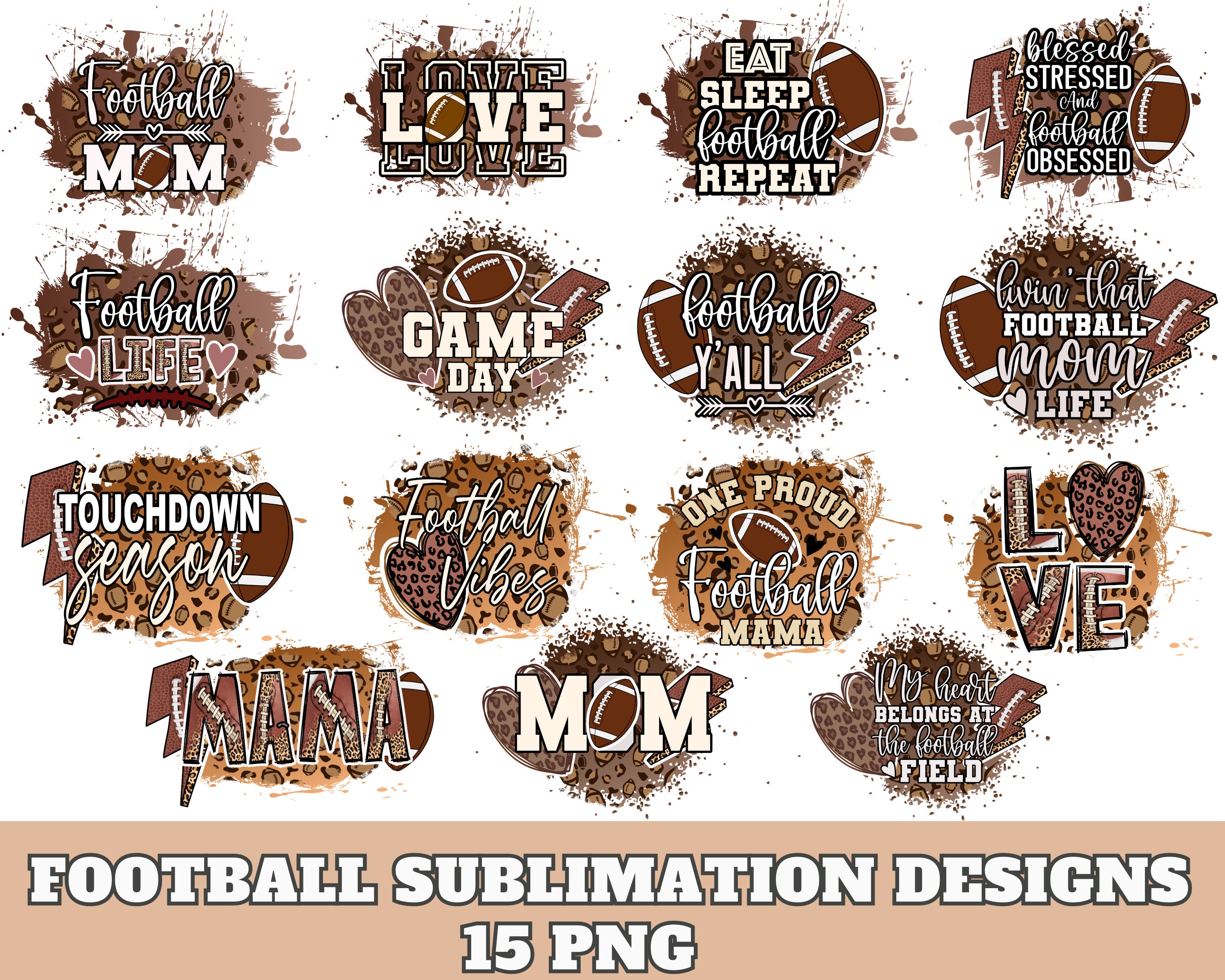 Football Sublimation Bundle, Football PNG Print, Sublimation PNG ...