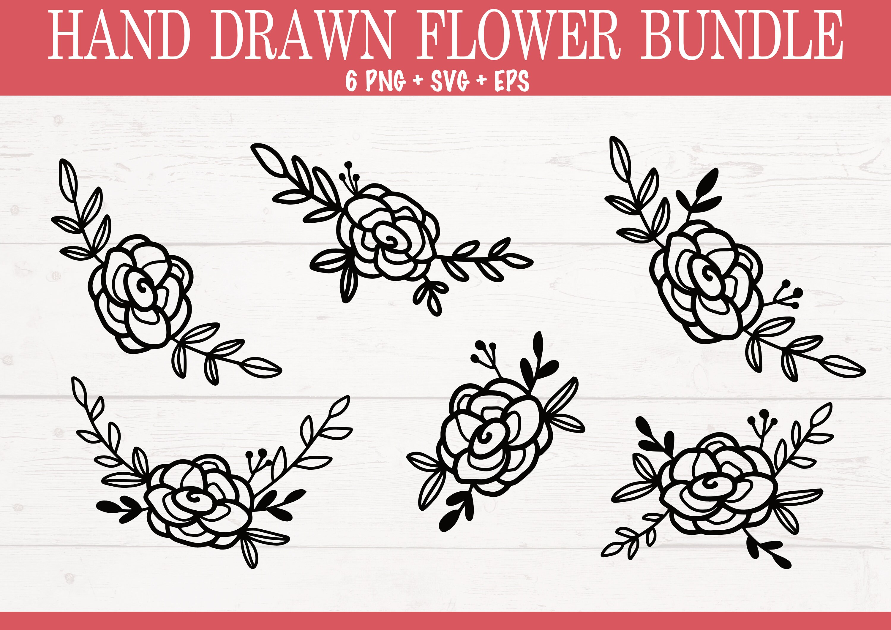 Flower Bundle Svg, Flower Svg, Wildflower Svg, Flowers and Leaves ...