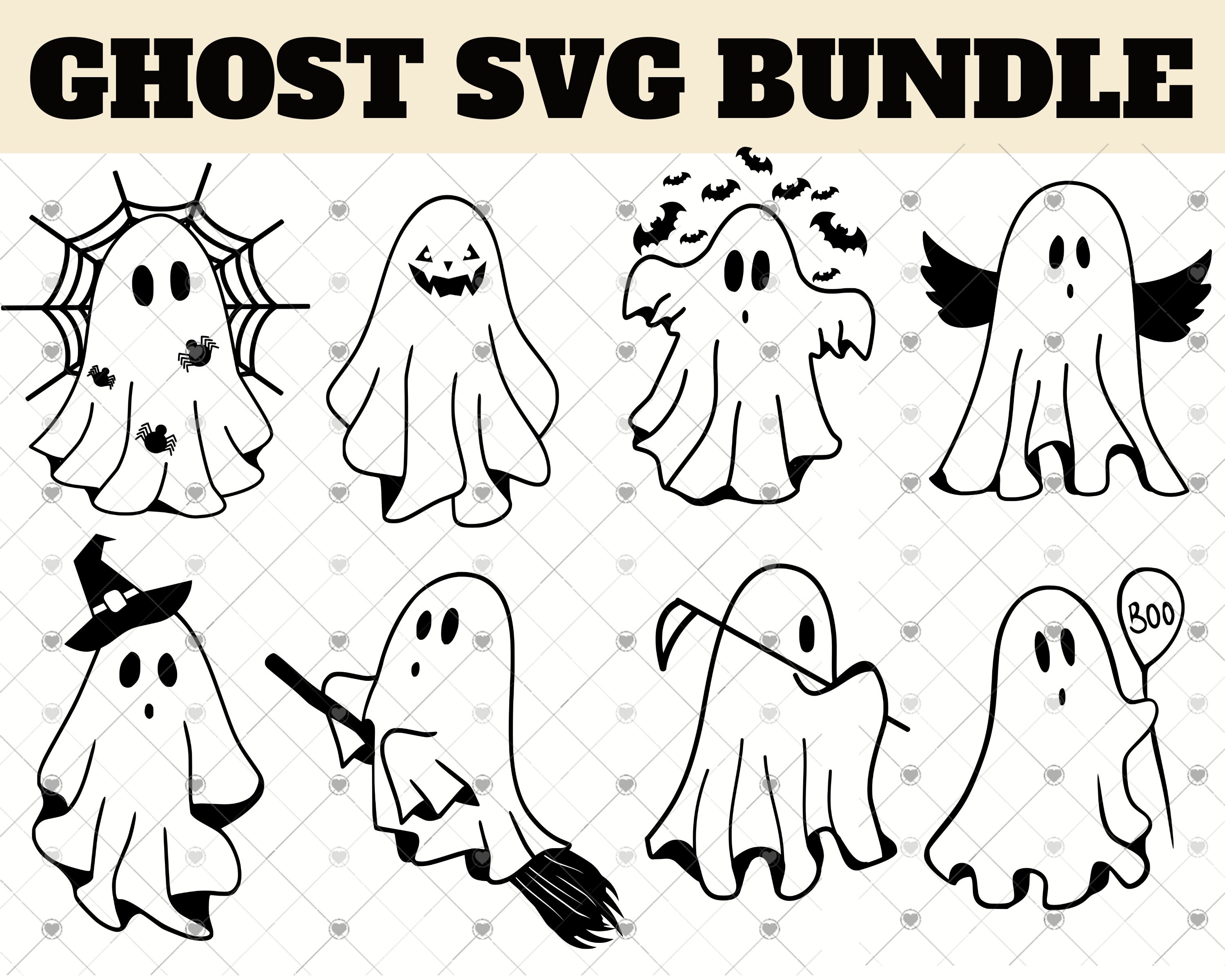 Cute Ghost Svg, Ghost Svg Bundle, Spooky Ghost Svg, Ghost Boo SVG ...