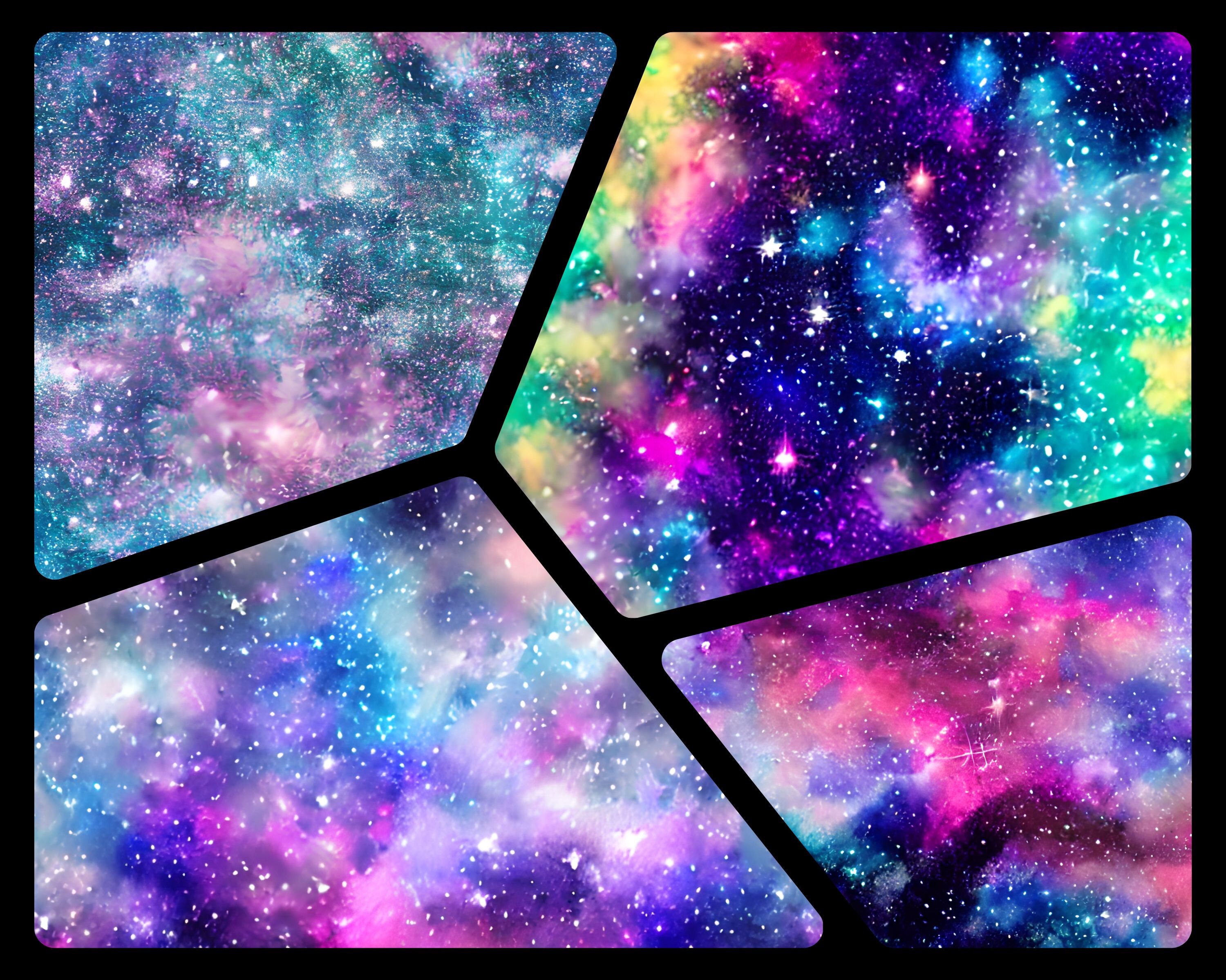 10 Galaxy Watercolor Digital Paper, Cosmic Pattern, Universe Background ...