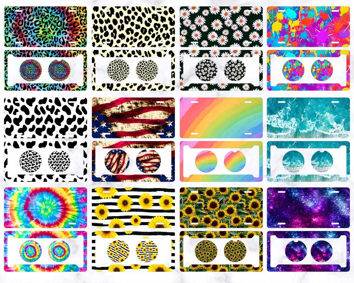 250 Car License Plate Designs, Car Sublimation Designs, Car Coaster ...