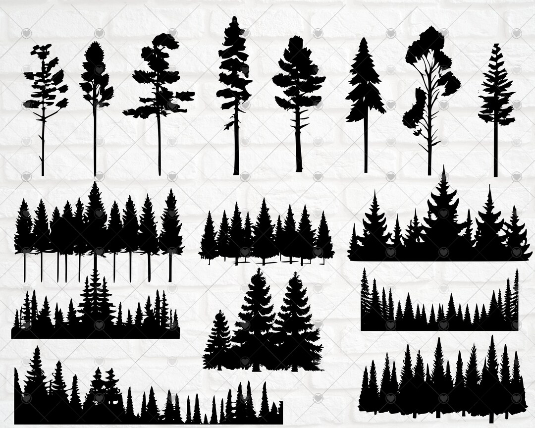 FOREST SVG Bundle, Trees Svg Bundle, Forest Clipart, Tree SVG, Woods ...