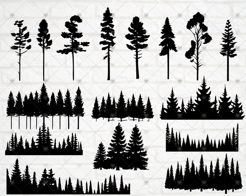 FOREST SVG Bundle, Trees Svg Bundle, Forest Clipart, Tree SVG, Woods ...