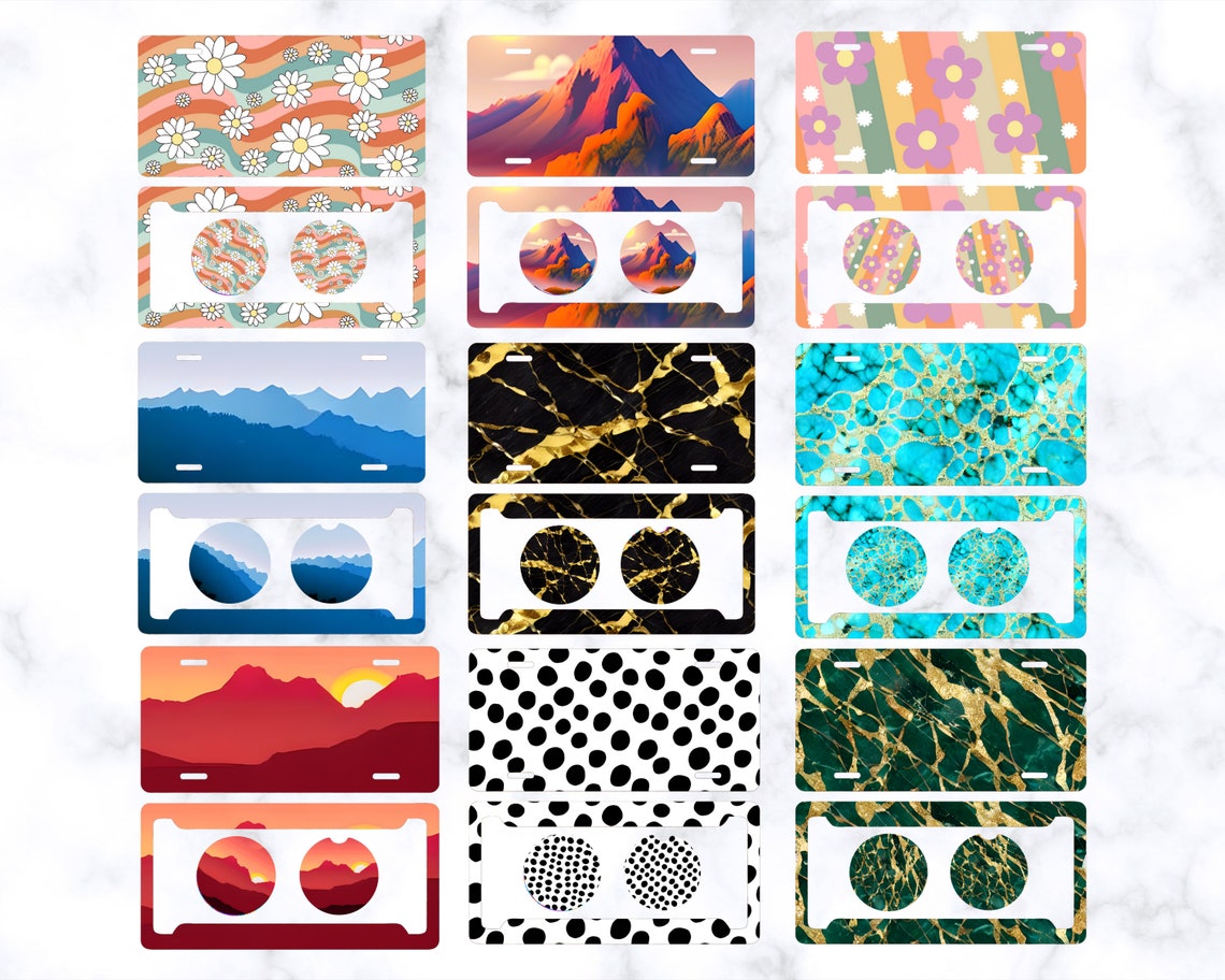 250 Car License Plate Designs, Car Sublimation Designs, Car Coaster ...