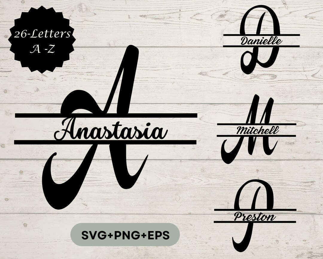 Split Monogram SVG Bundle, Alphabet Bundle, Monogram Svg, Spilt Letter ...