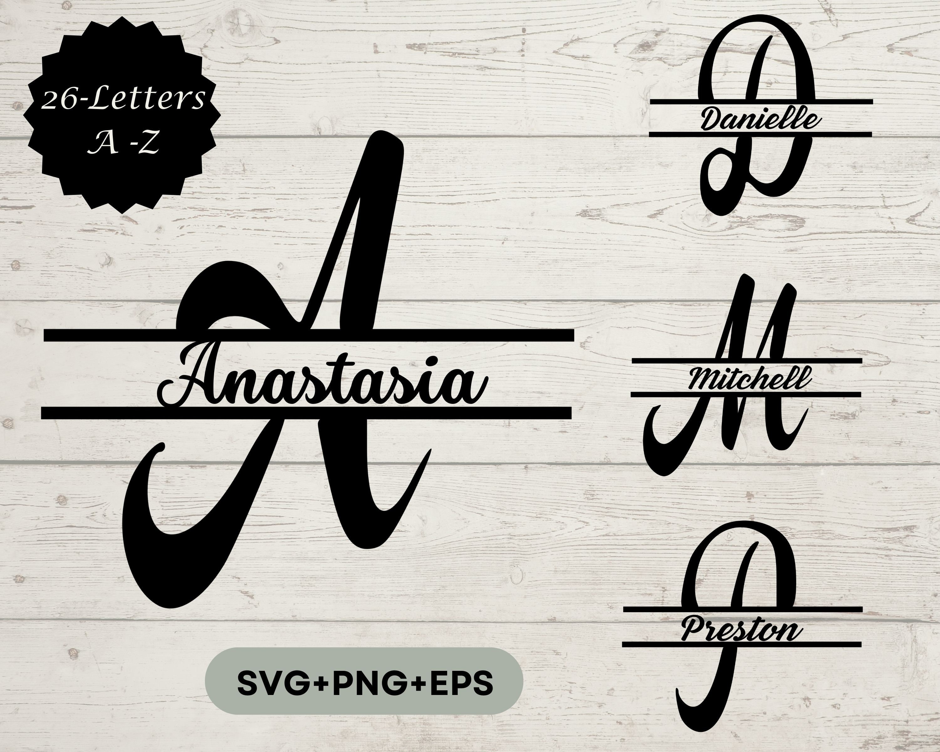 Split Monogram SVG Bundle, Alphabet Bundle, Monogram Svg, Spilt Letter ...