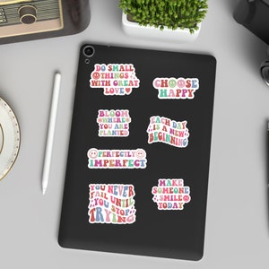 Positive Sticker Bundle, Groovy Sticker , Retro Motivational Sticker ...