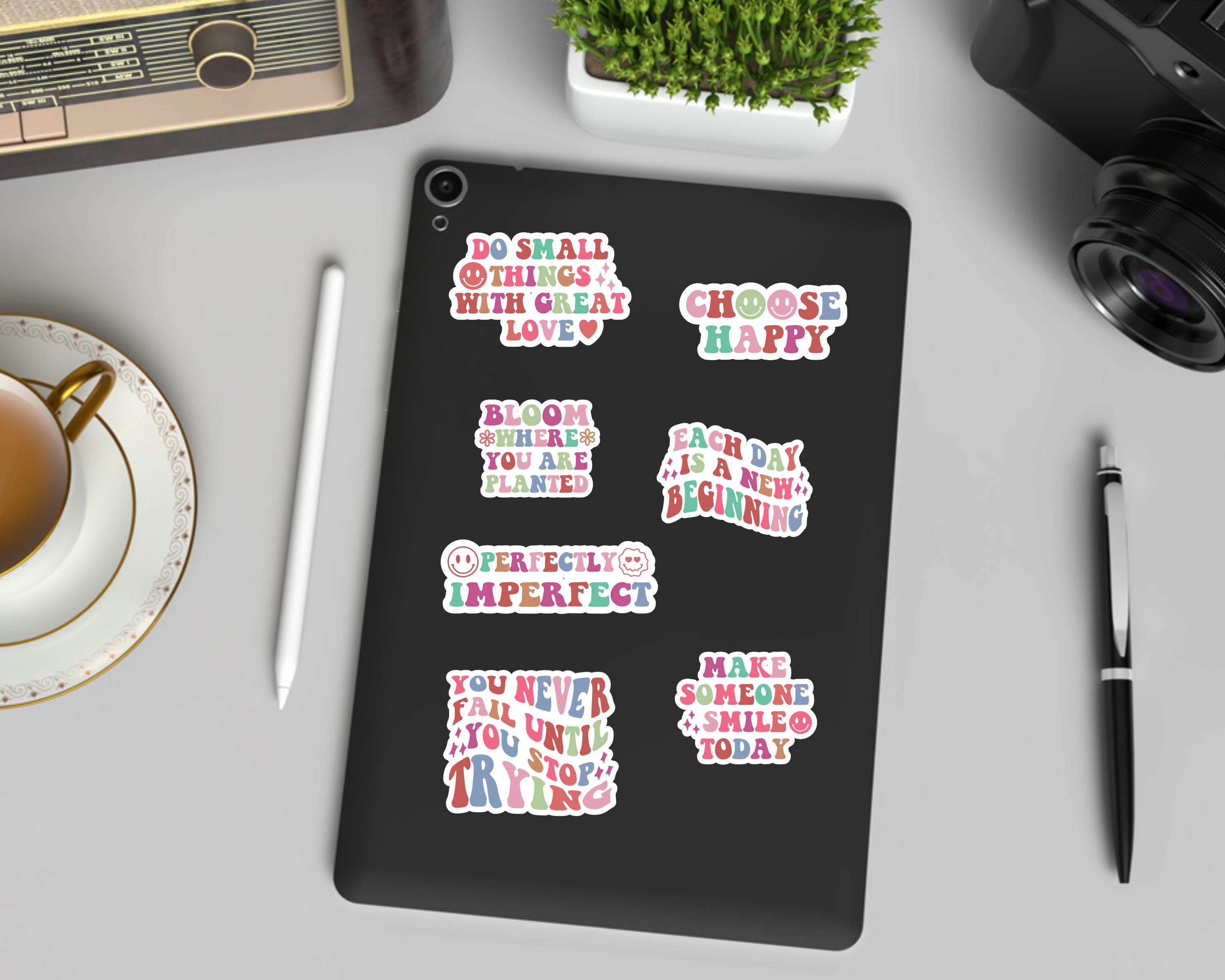 Positive Sticker Bundle, Groovy Sticker , Retro Motivational Sticker ...